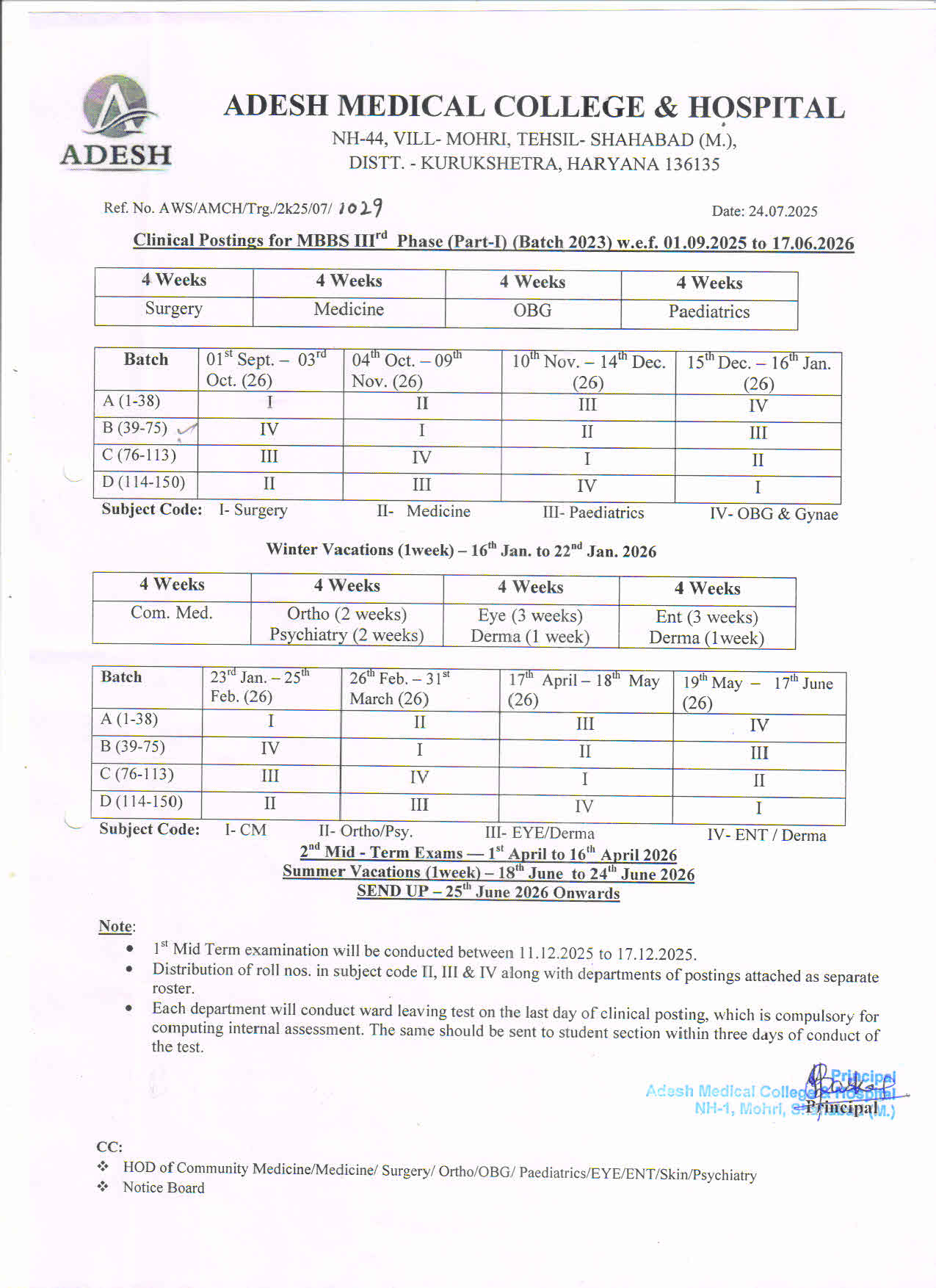 Academic Programmes - Adesh Medical College And Hospital